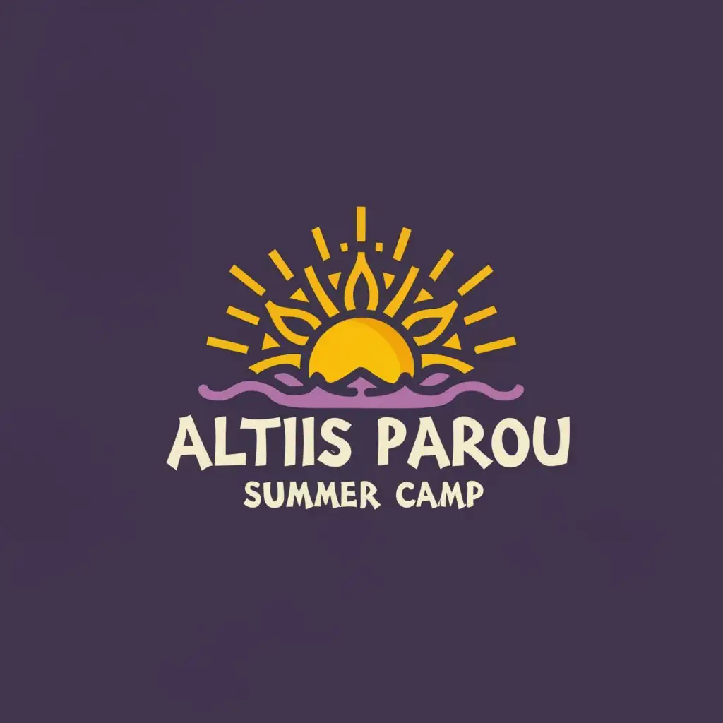 LOGO Design for Altis Parou Summer Camp Vibrant Yellow and Purple with ...