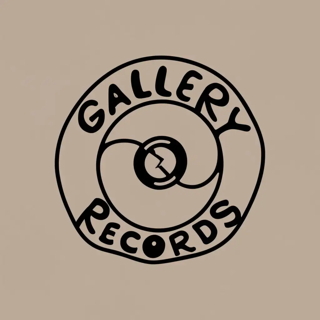 LOGO Design For Gallery Records Vinyl and CD Fusion with Black Outline ...