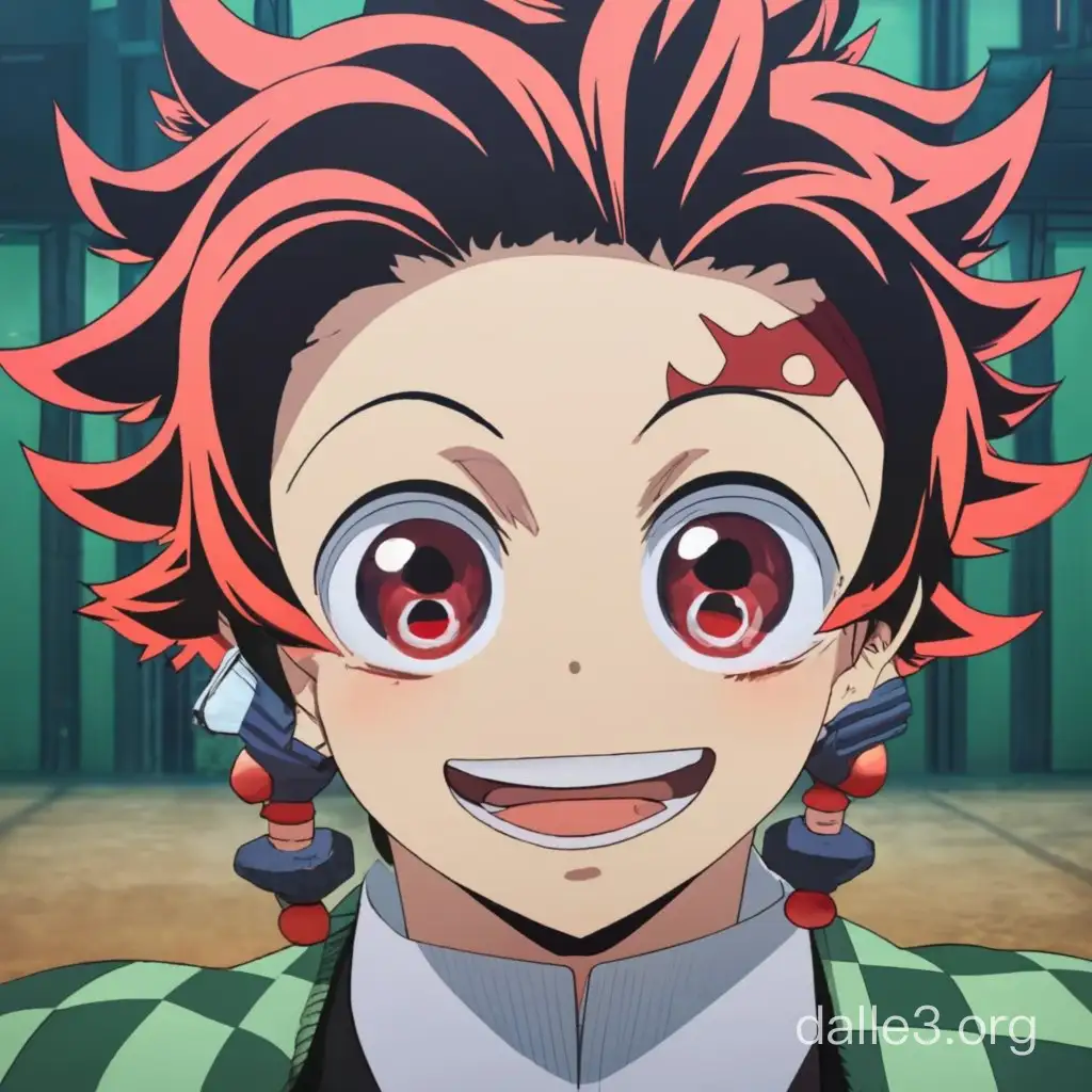 Joyful Tanjiro Kamado Expression Pack Demon Slayer Anime Smiles | Dalle3 AI