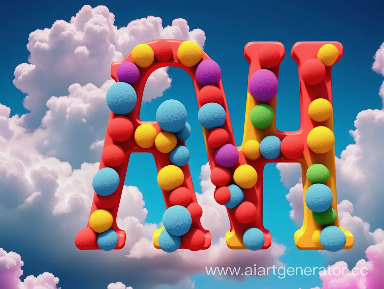 Vibrant Alphabet in Cloud Form | AI Art Generator