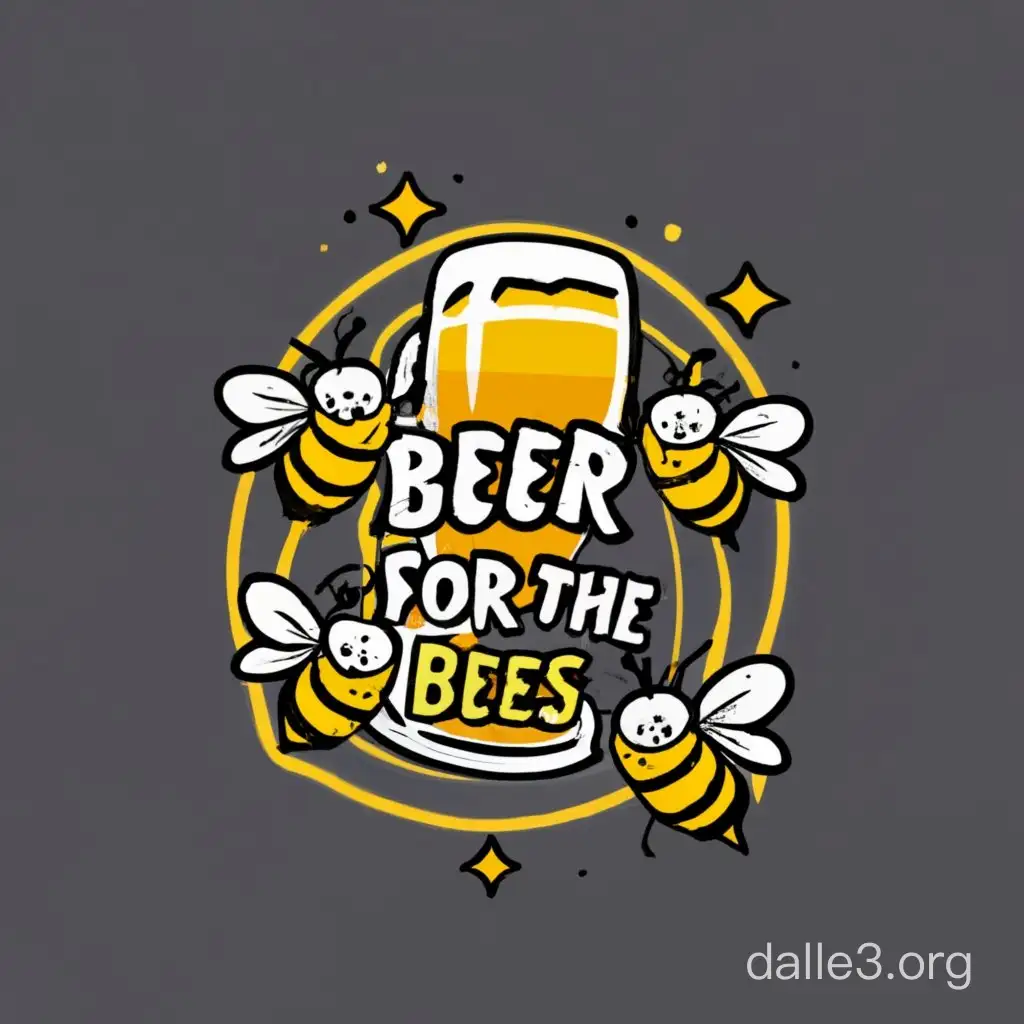 Space Bees Enjoying Cosmic Brew under a Galactic Beer for the Bees Sign ...