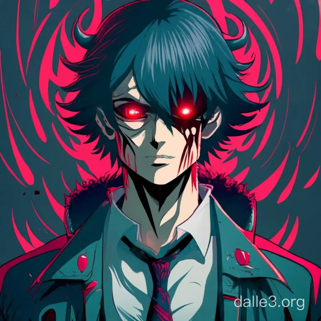 Sinister Anime Demon Embraced by Dark Shadows | Dalle3 AI