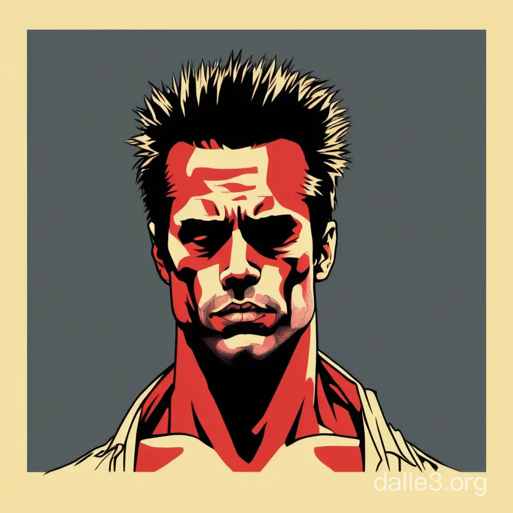 Tyler Durden Displaying Jaw Strength in Dramatic Lighting | Dalle3 AI