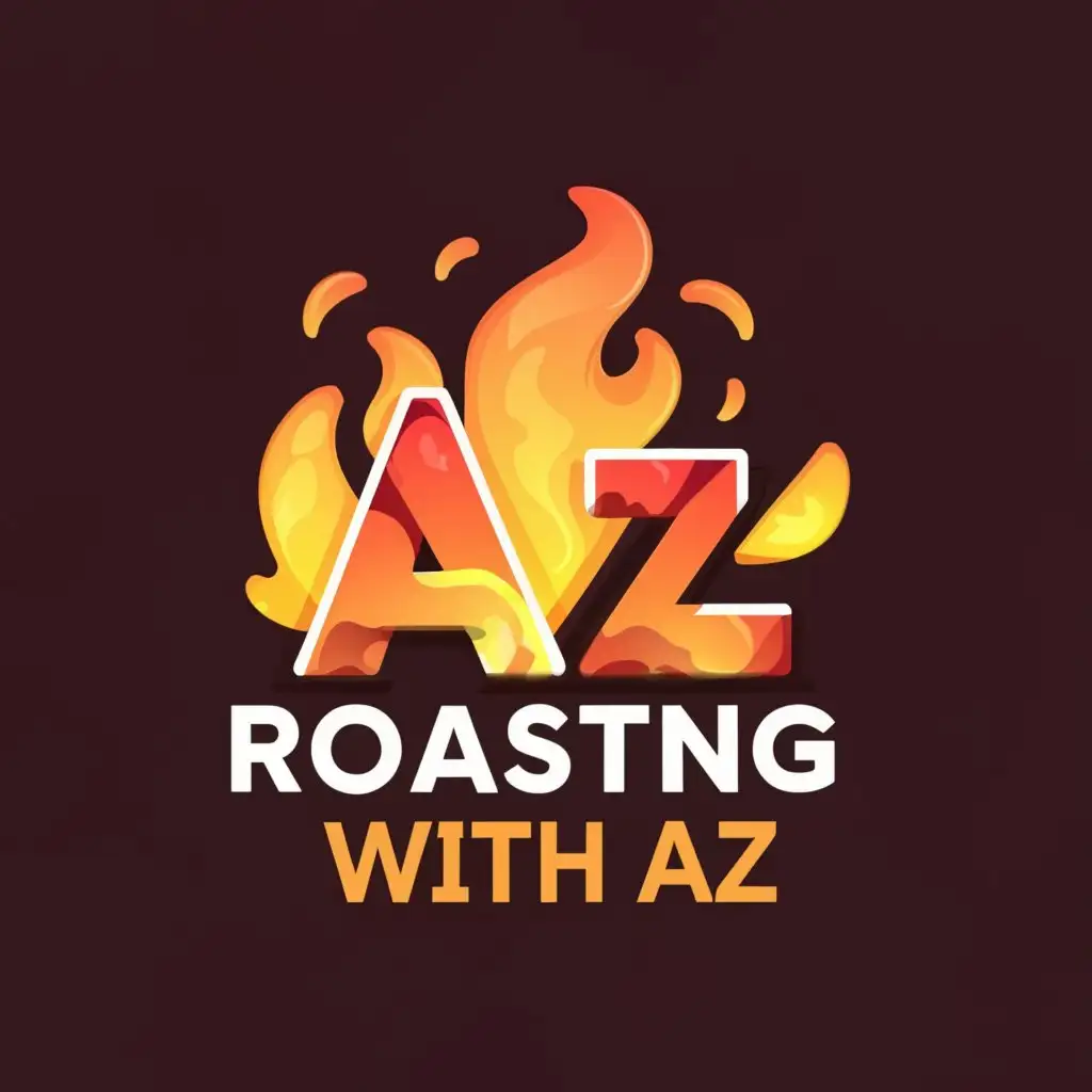 LOGO Design For Roasting with Az Fiery Text with Bold Flames for ...