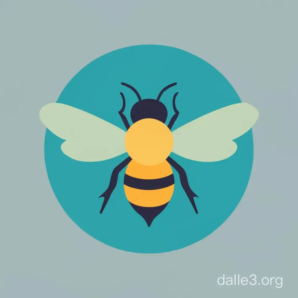 Iconic Bee for Application Vibrant Minimalist Insect Design | Dalle3 AI