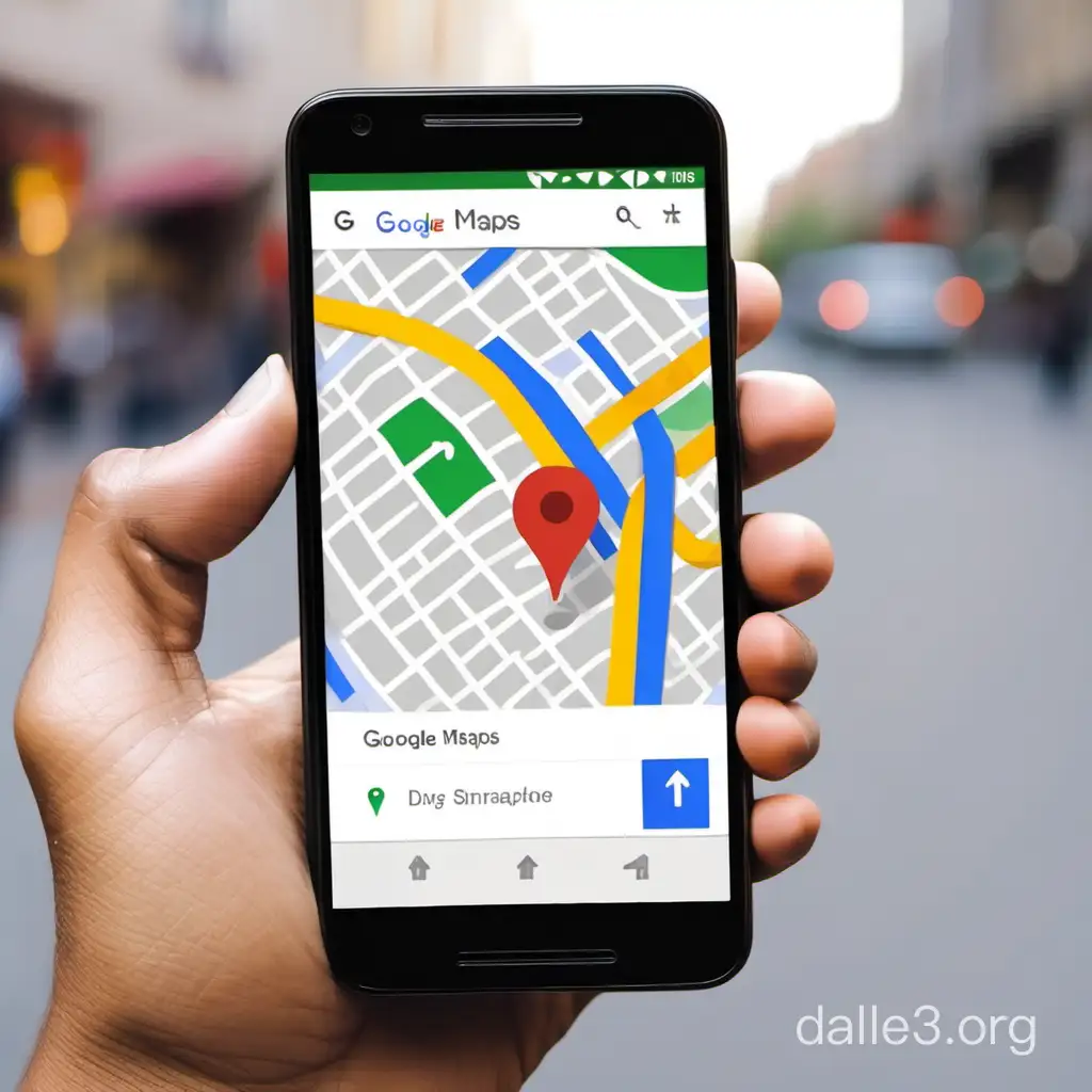 Navigating with Google Maps on Smartphone | Dalle3 AI