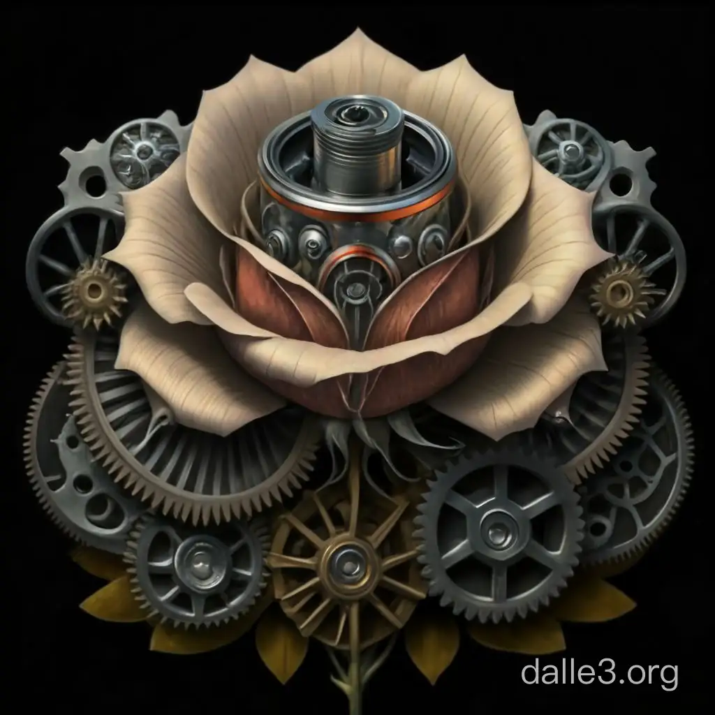 Realistic DieselPowered Mechanical Rose with Metal Gears and Piston ...