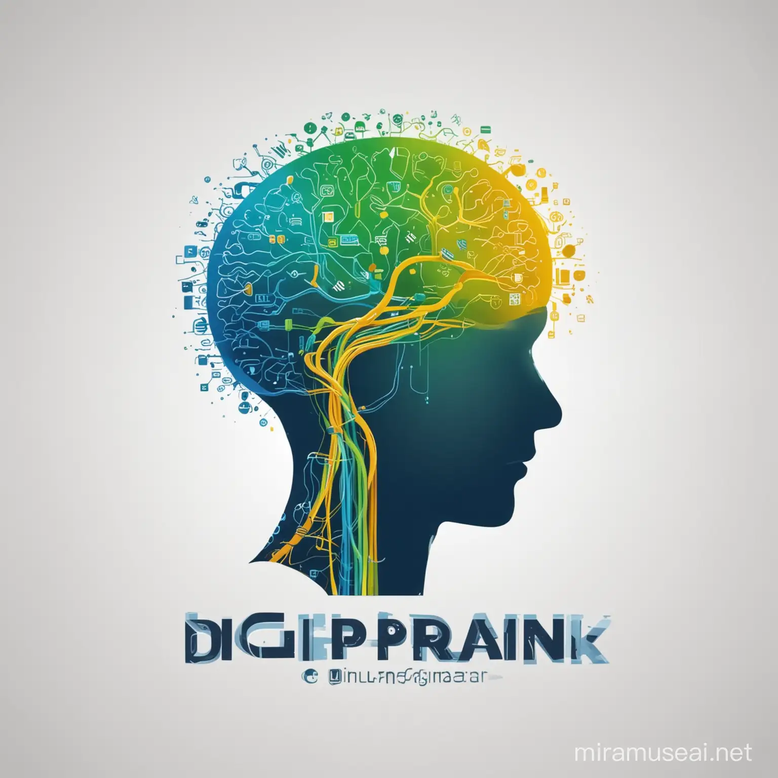 DigiSpark Mfangano ICT Tech Logo Featuring a Colorful Wired Human Brain ...