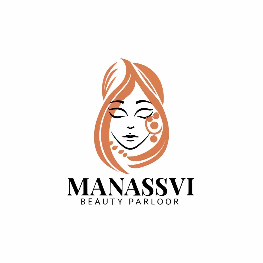 LOGO Design For Manasvi Elegant Beauty Parlor Symbol with Minimalistic ...