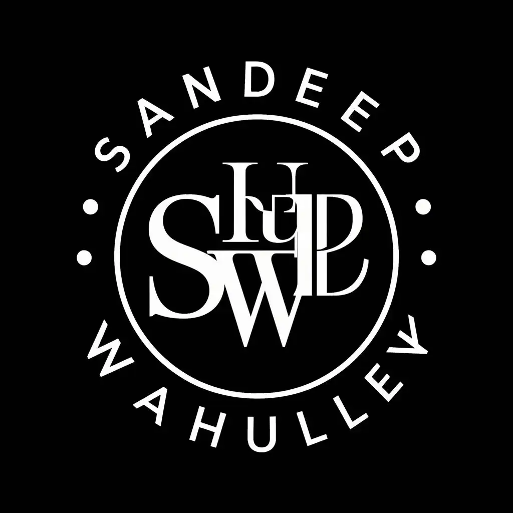 LOGO Design For Sandeep Waghuley Circular Emblem Featuring Typography ...