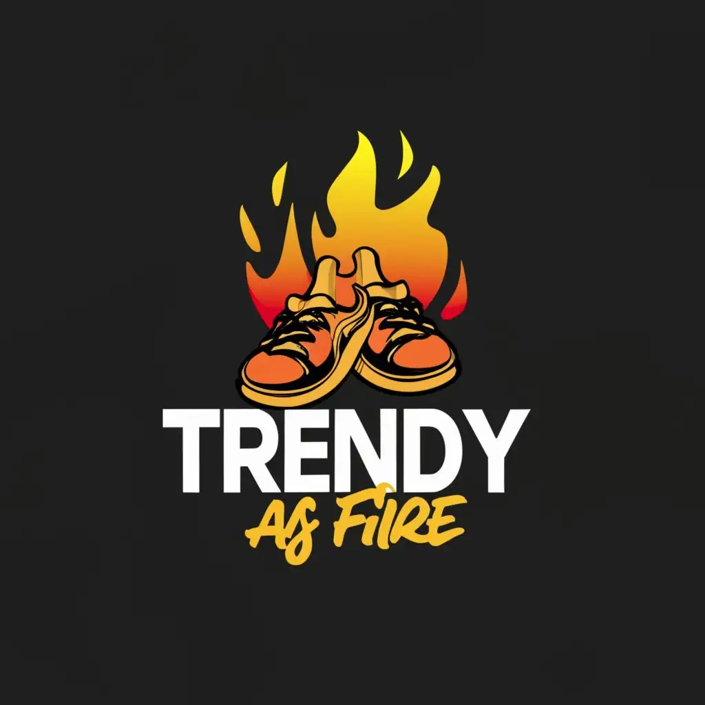 LOGO Design for Trendy As Fire Stylish Sneakers on Fire with Clear ...