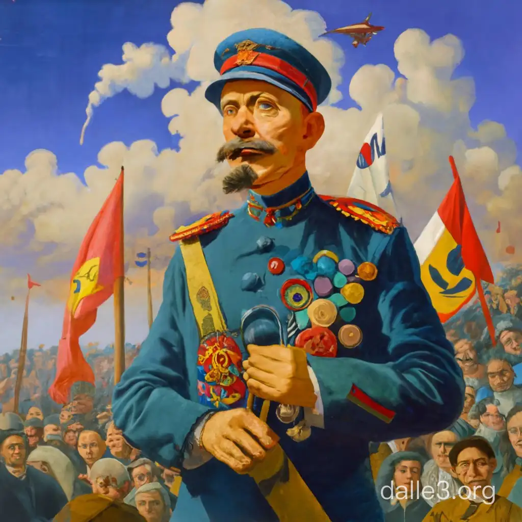 Bronze Statue of Iron Felix Dzerzhinsky in Moscow Park | Dalle3 AI