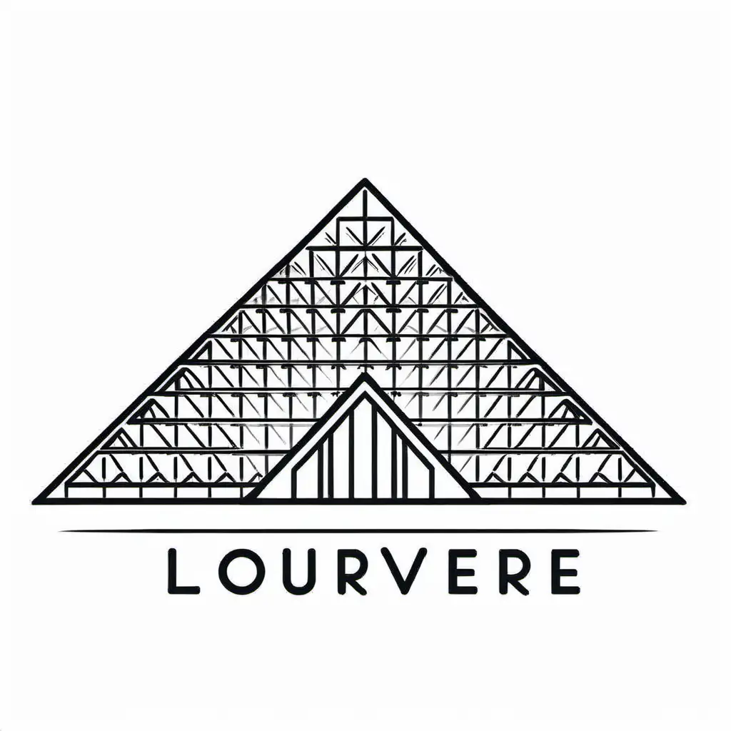 Minimalist Black and White Vector Logo of the Louvre | Dalle3 AI