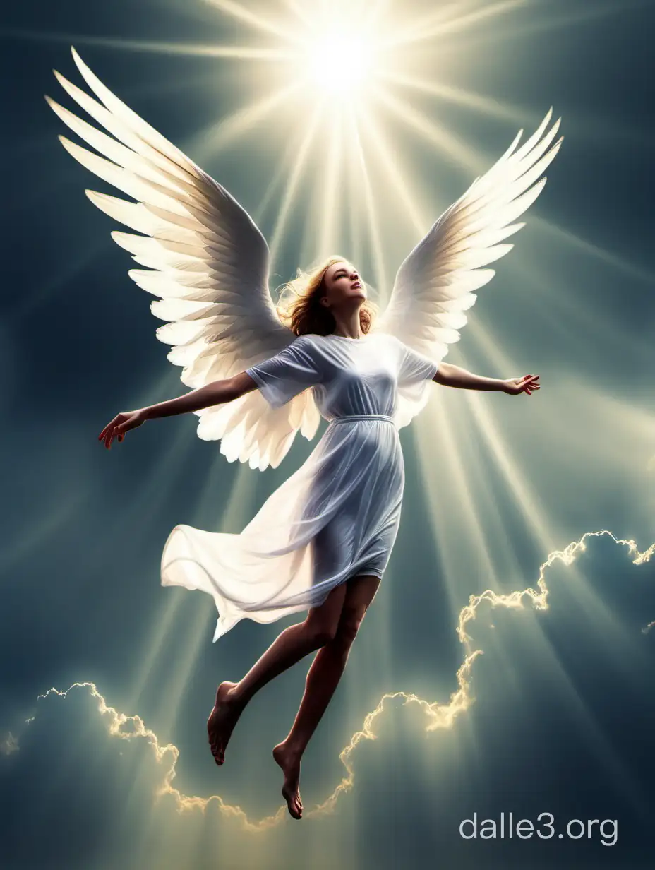 Radiant Angel Wings Spread in a Miracle of Light | Dalle3 AI