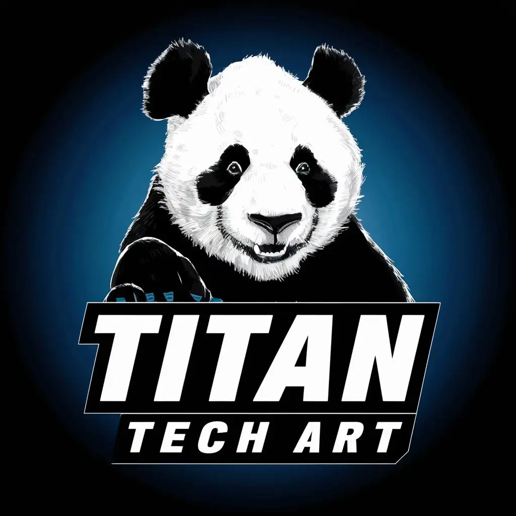 LOGO Design For Titan Tech Art Sleek Panda Illustration with Modern ...
