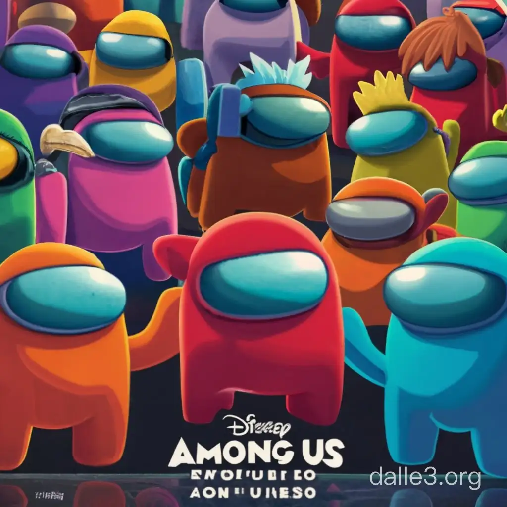 DisneyPixar Movie Announcement Poster Featuring Among Us Characters ...