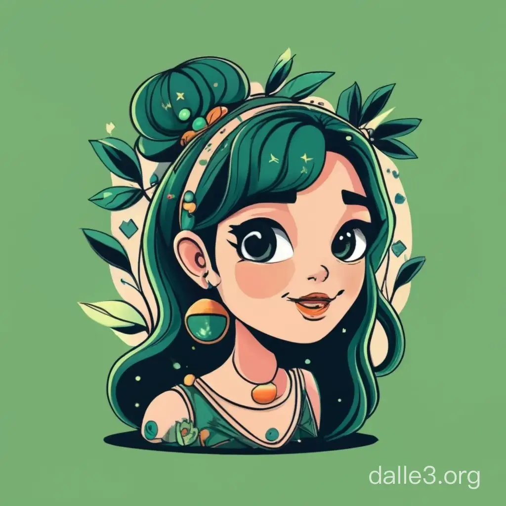 Cartoon Goddess Gaia Whimsical Depiction of Earths Divine Mother ...