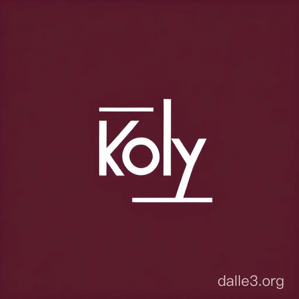Minimalist Burgundy Logo Design for Koly Corporate Campaign | Dalle3 AI