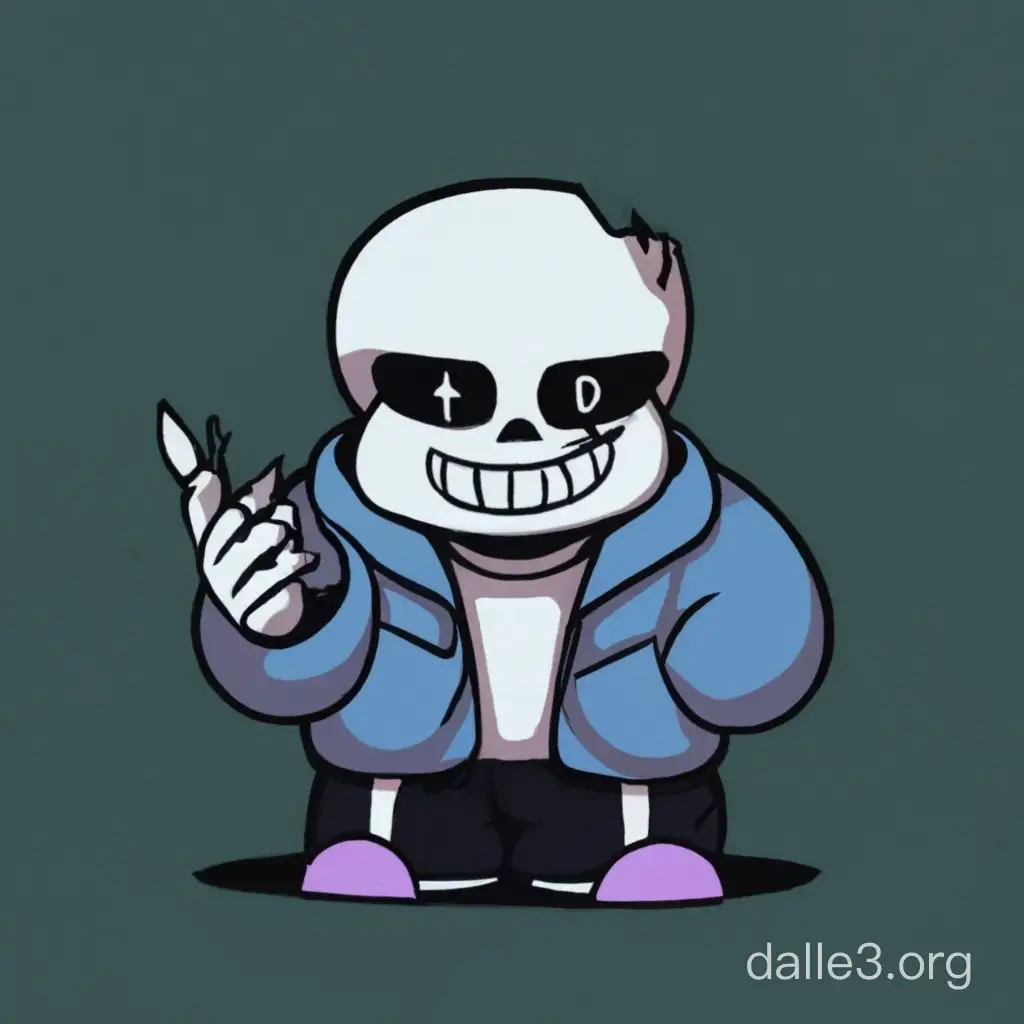 Emotional Farewell Sans Undertales Final Moment | Dalle3 AI