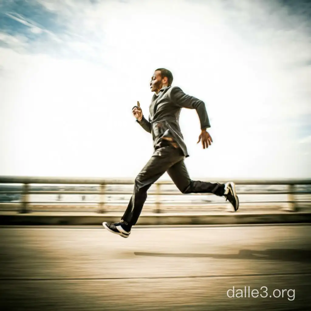 Man Running in Blustery Wind | Dalle3 AI