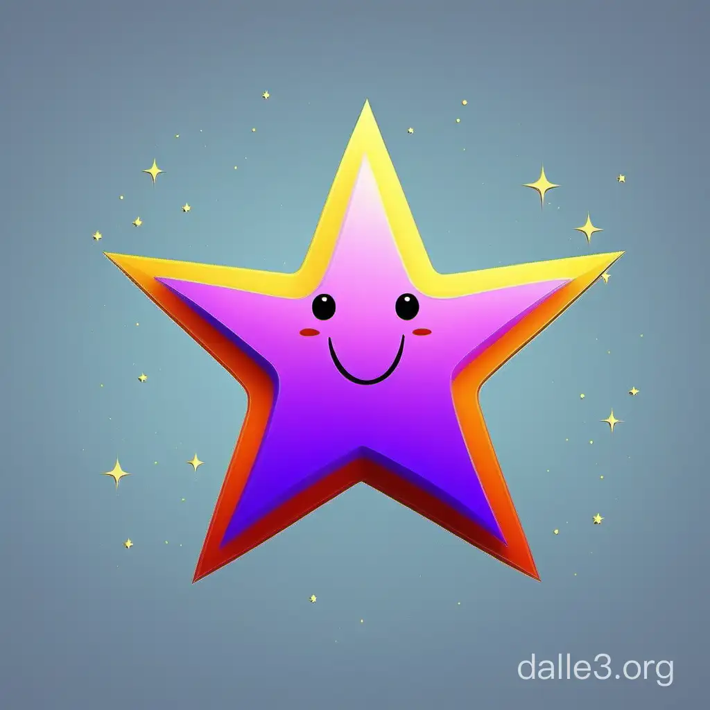 Colorful Cartoon Star on Gradient Background | Dalle3 AI