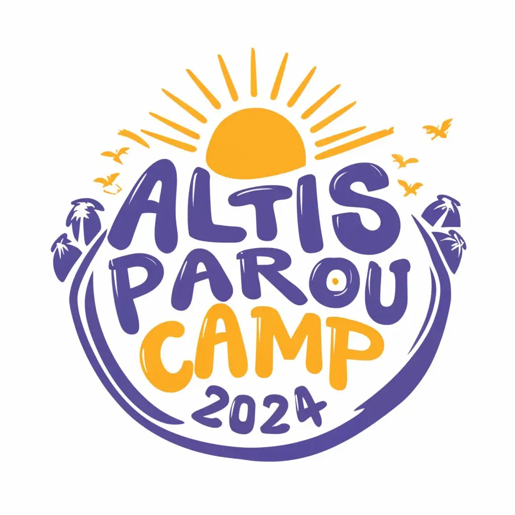LOGO Design For Altis Parou Summer Camp Vibrant Yellow and Purple ...