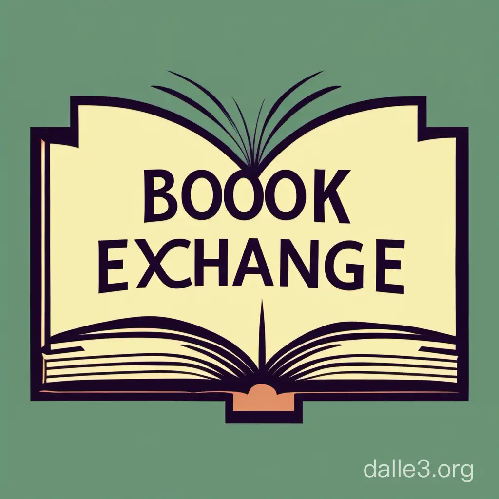 Book Exchange Logo with Text and Book Icon | Dalle3 AI
