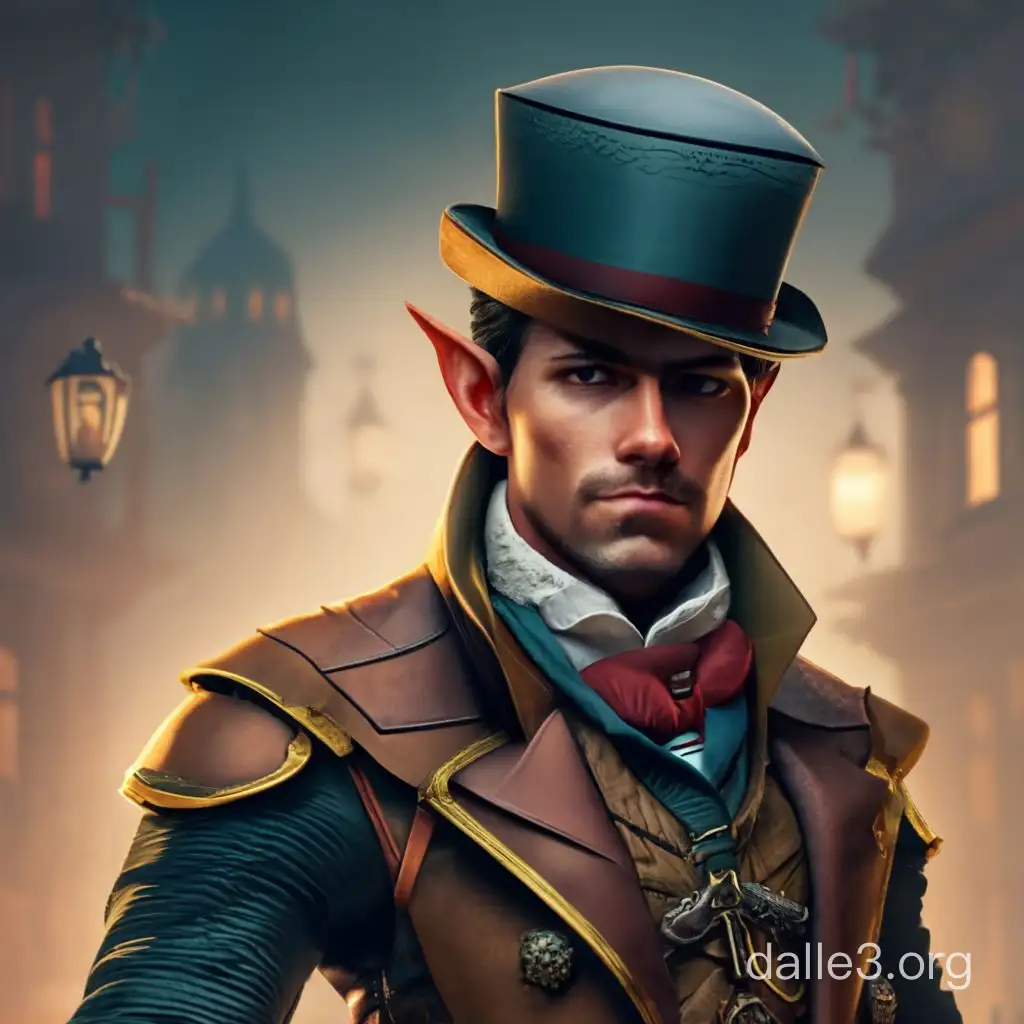 Stealthy Elf in Victorian Assassins Creed Syndicate Costume | Dalle3 AI