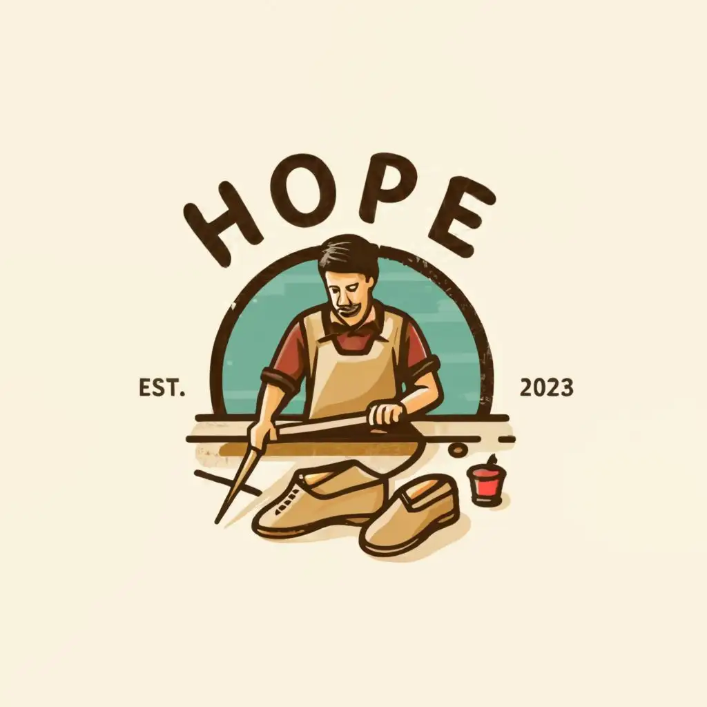 LOGO Design For Hope Crafted Hands Creating Shoes on a Clear Background ...