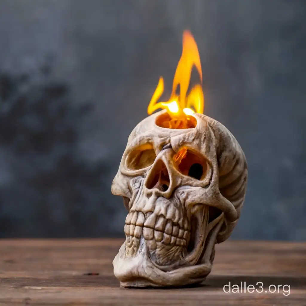 Detailed Realistic Skull Torch Artwork for Dark Aesthetic | Dalle3 AI