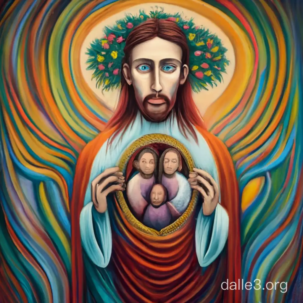 Divine Connection Spiritual Encounter with Jesus and Humanity | Dalle3 AI