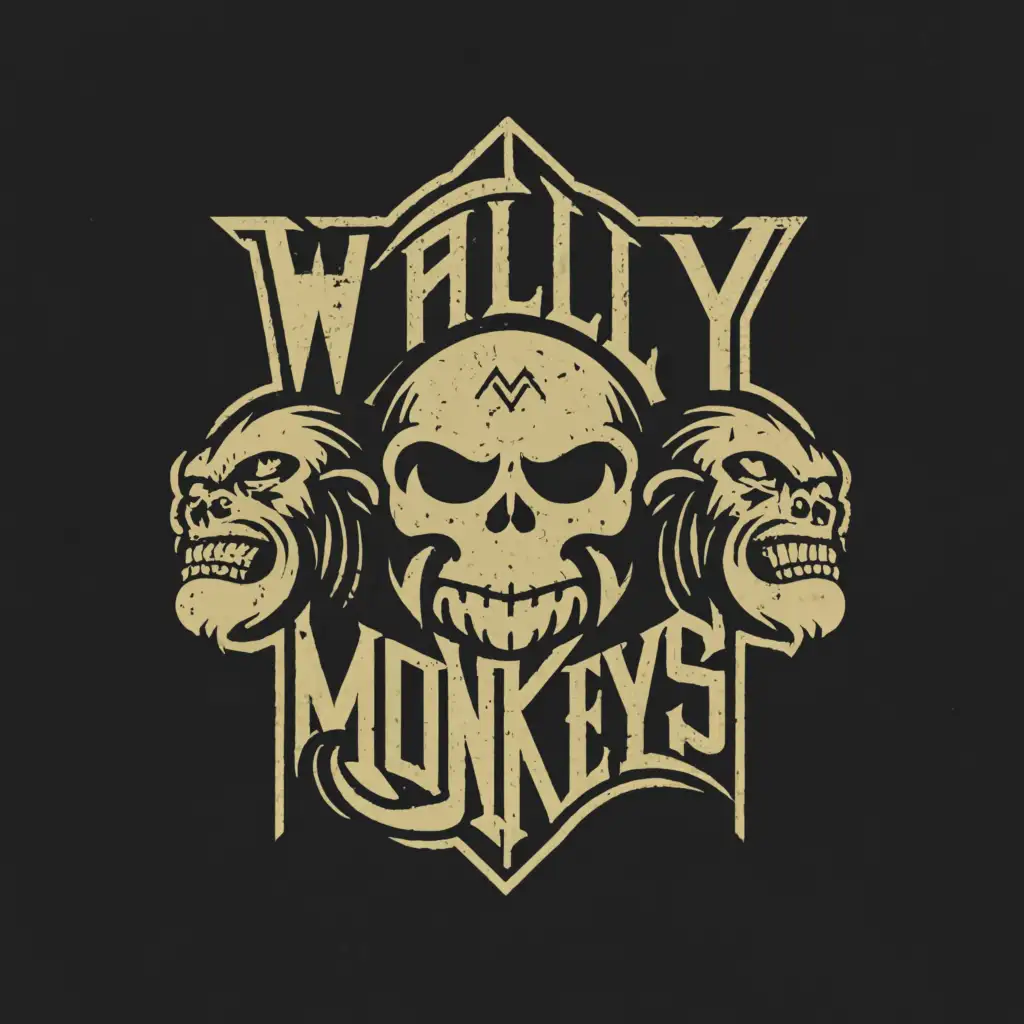 LOGO Design for Wally And The Monkeys Gothic Metal Band Logo with ...