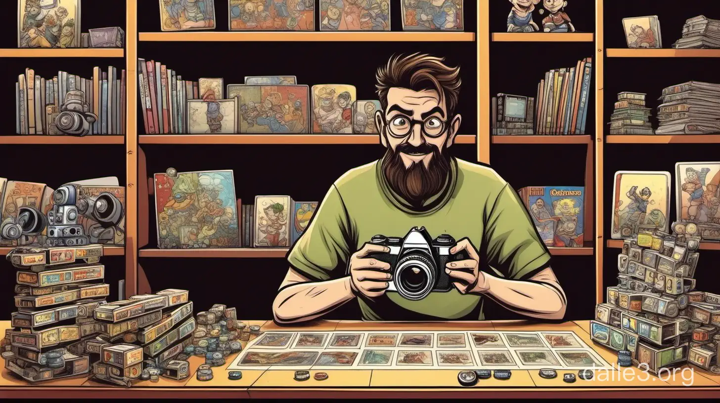 Photographer Capturing Tabletop Fun In Cartoon Style Dalle3 Ai
