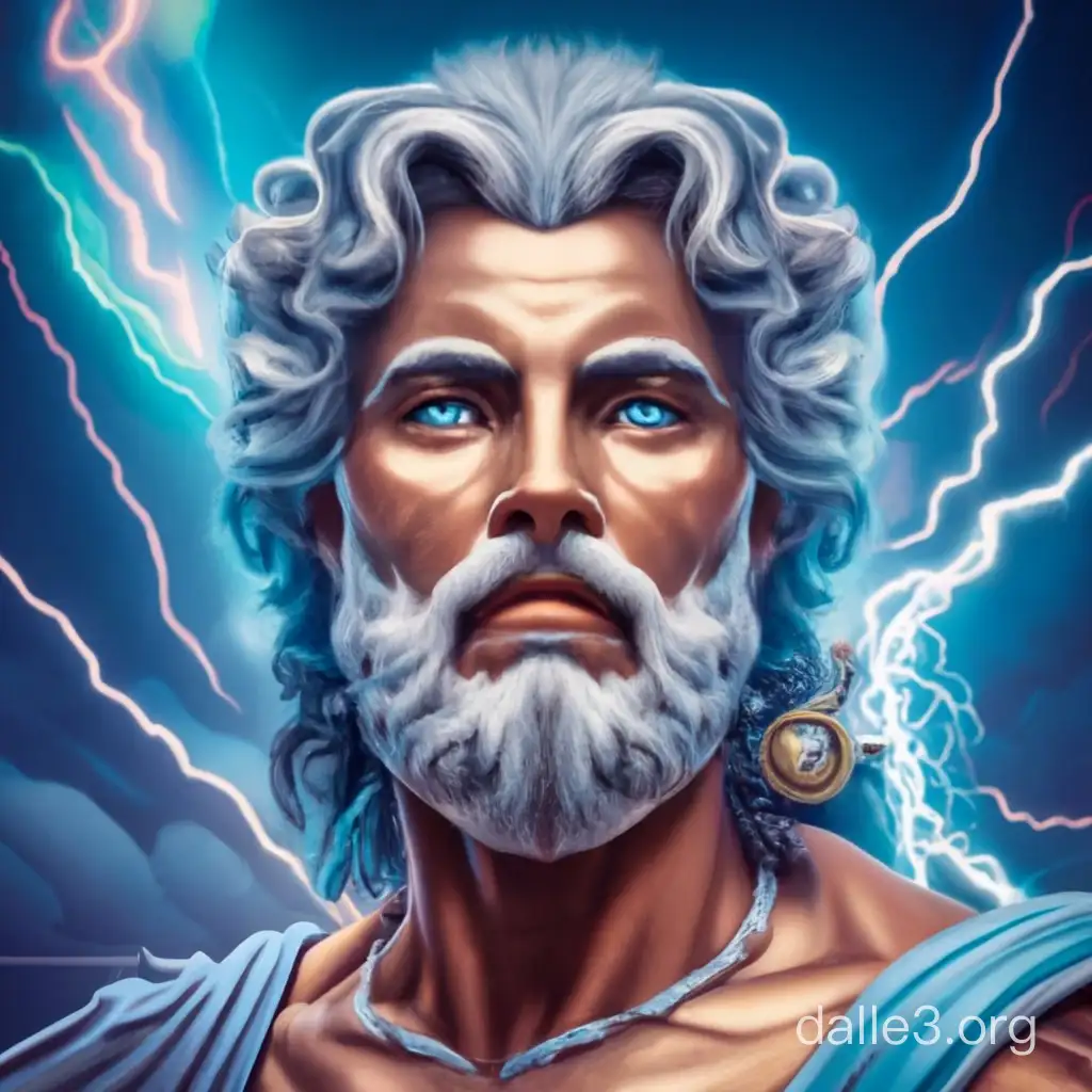 Majestic Depiction of Zeus King of the Gods Wielding Thunderbolts | Dalle3 AI