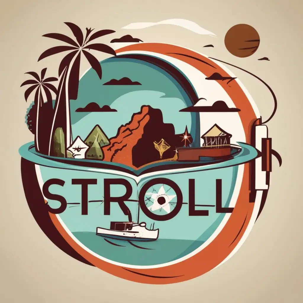 LOGO Design For Stroll Treasure Map Inspired Typography for the Travel ...