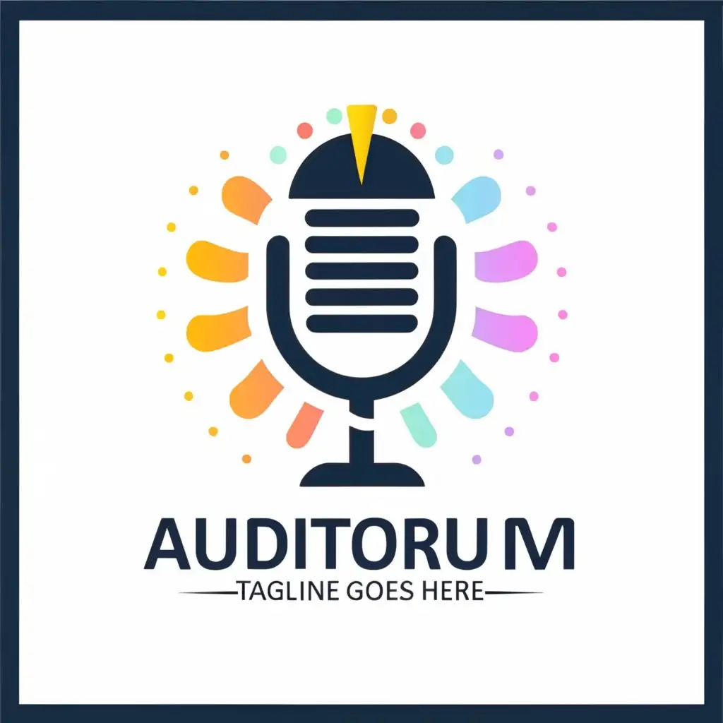 LOGO Design for Auditorium Vibrant Microphone and Host Fusion Ideal for ...