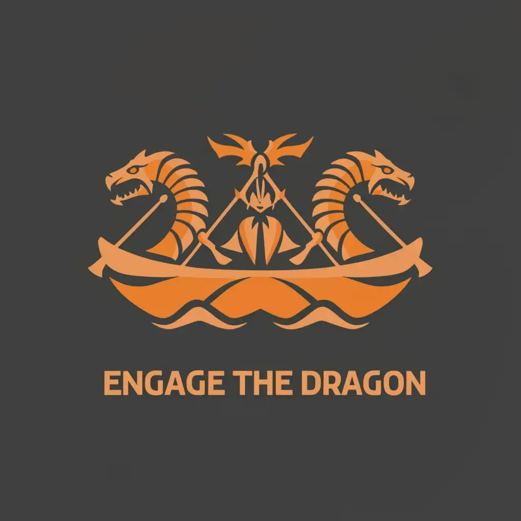 LOGO Design For Engage The Dragon Dynamic Dragons in Orange and Grey ...