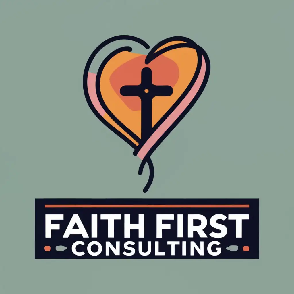 LOGO Design For Faith First Consulting Cross and Heart Symbolism with ...