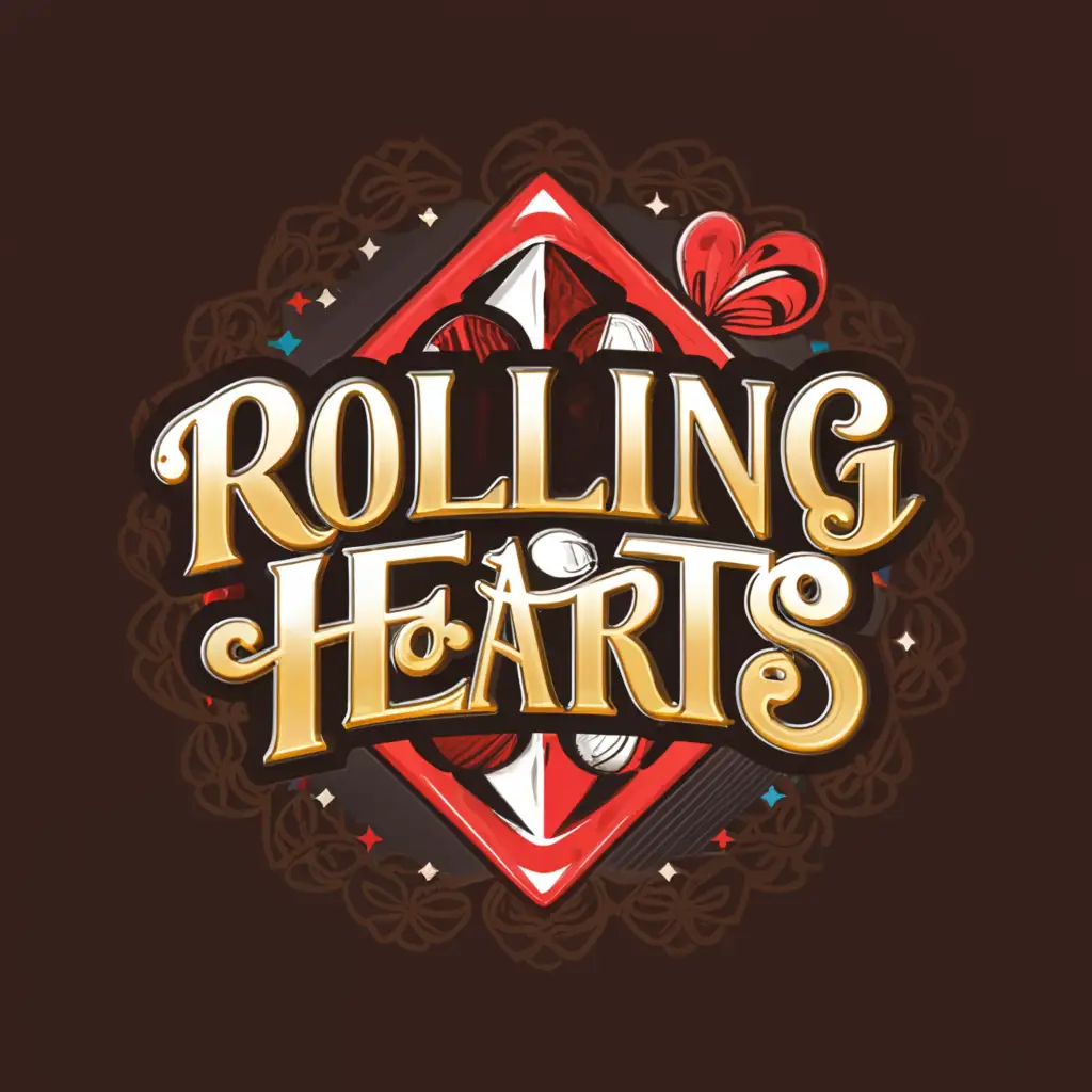 LOGO Design For Rolling Hearts Romantic RPG Dice Emblem on a Sleek ...