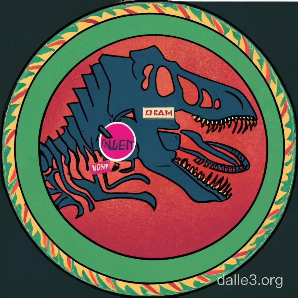 Jurassic Park Inspired Medallion With Dinosaur Fossil Design Dalle3 Ai