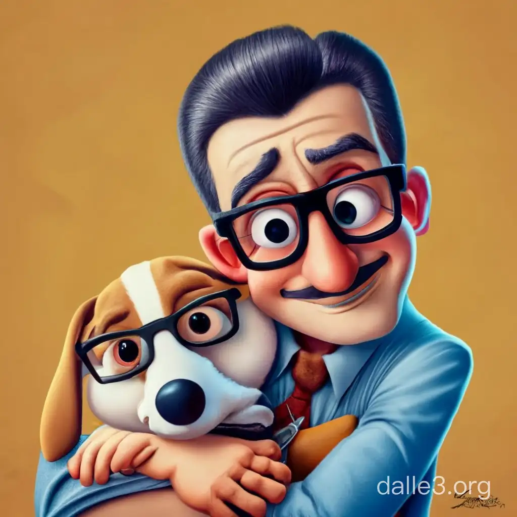Heartwarming Pixar Style Poster Adolf Embraces His Furry Friend with ...
