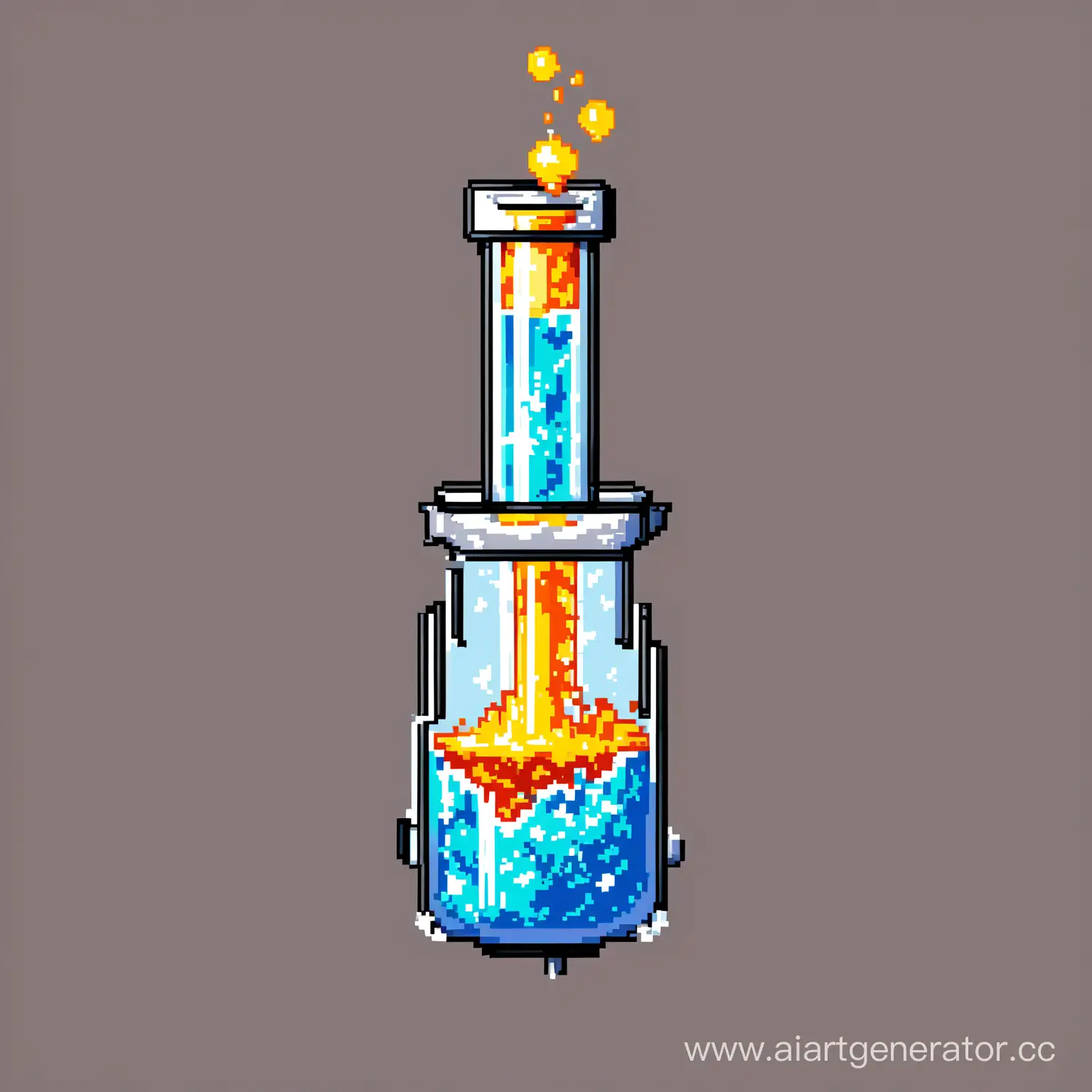 Pixel Art 2D Explosion in Test Tube | AI Art Generator