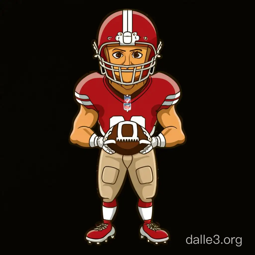 Cartoon NFL Player in Red Holding Football for Super Bowl Banner ...