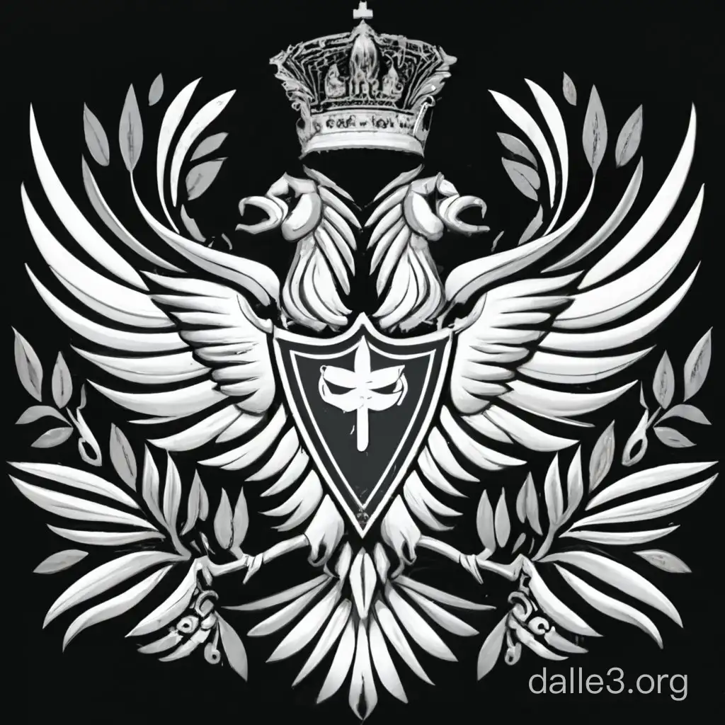 Mystical Coat of Arms with Ethereal White Wings | Dalle3 AI