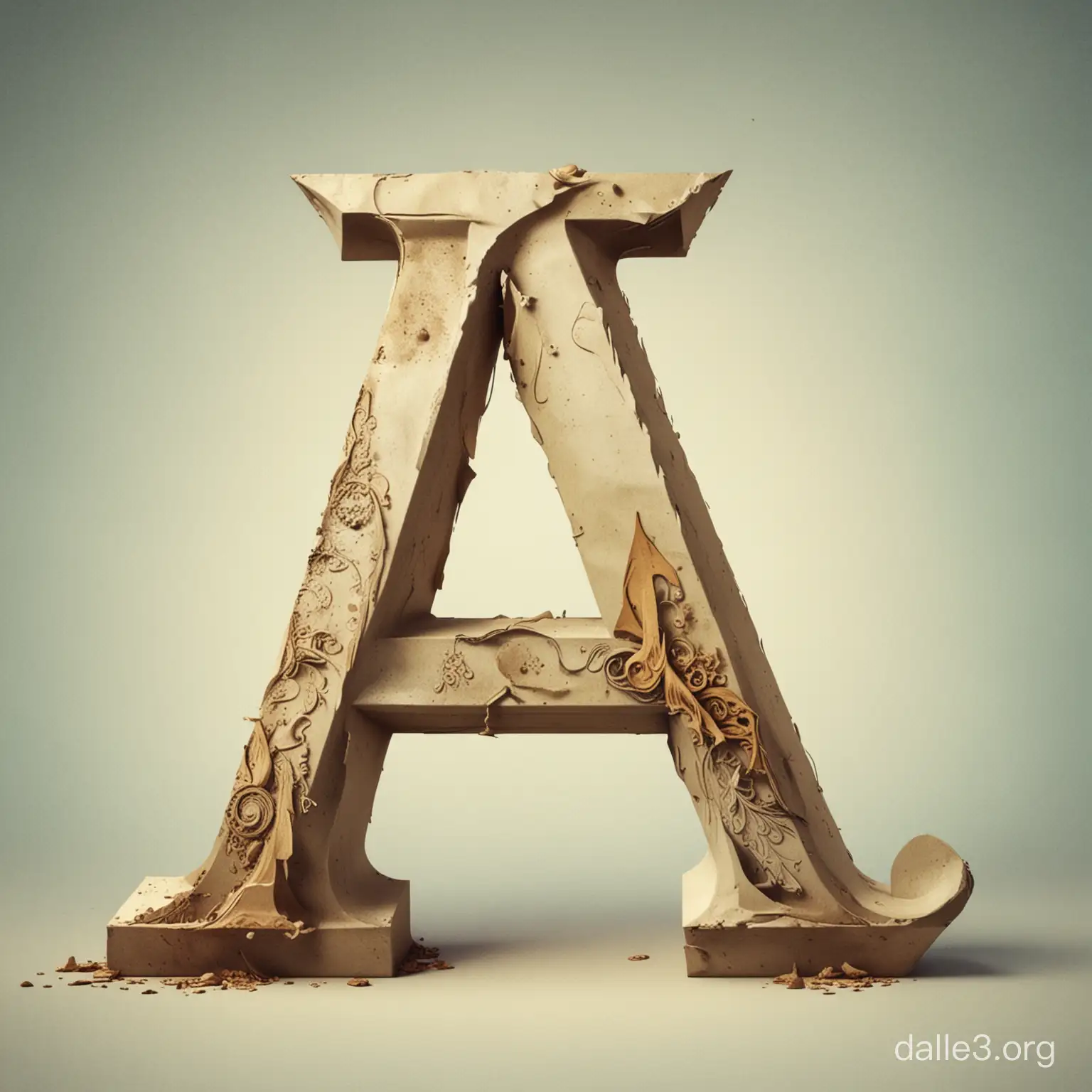 Surrealistic Letter A Floating in Isolation | Dalle3 AI