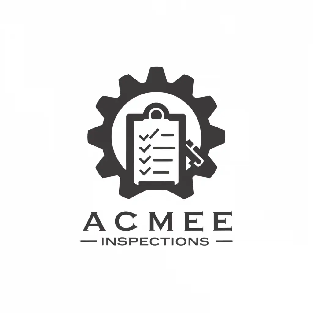 LOGO Design For ACME Inspections Gearthemed Logo with Clipboard Symbol ...