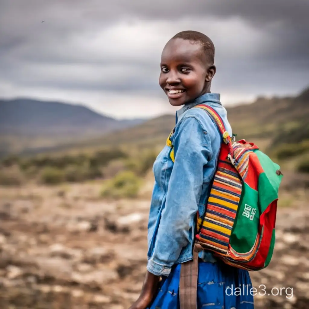 Young Kenyan Girl Embarking on Educational Journey | Dalle3 AI