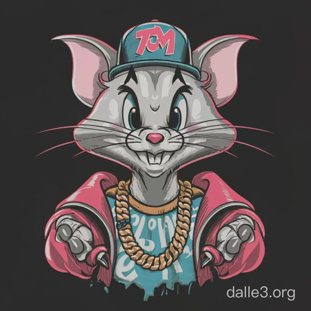 Tom from Tom and Jerry Cartoon Wearing Diamond Chain Rapper Bling ...