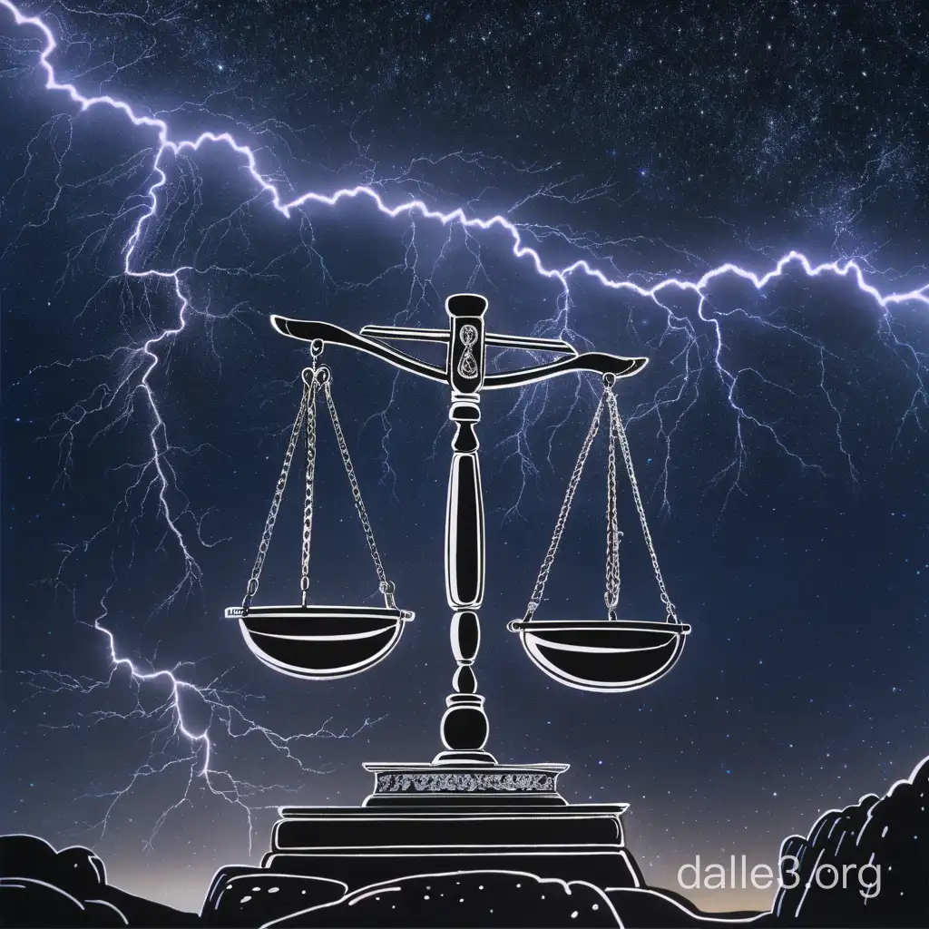 Starry Sky Illuminated by Lightning Scales Artwork | Dalle3 AI