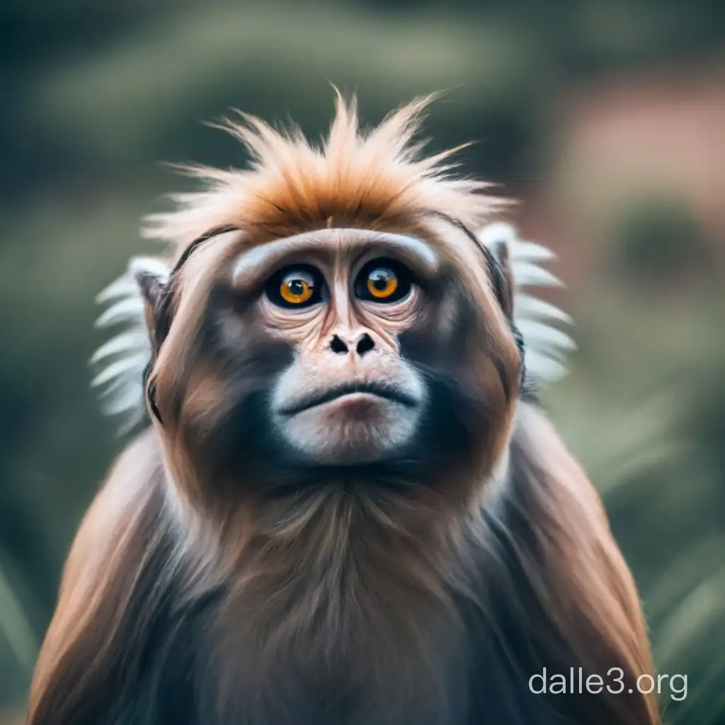 Elegant LongHaired Monkey Pose | Dalle3 AI